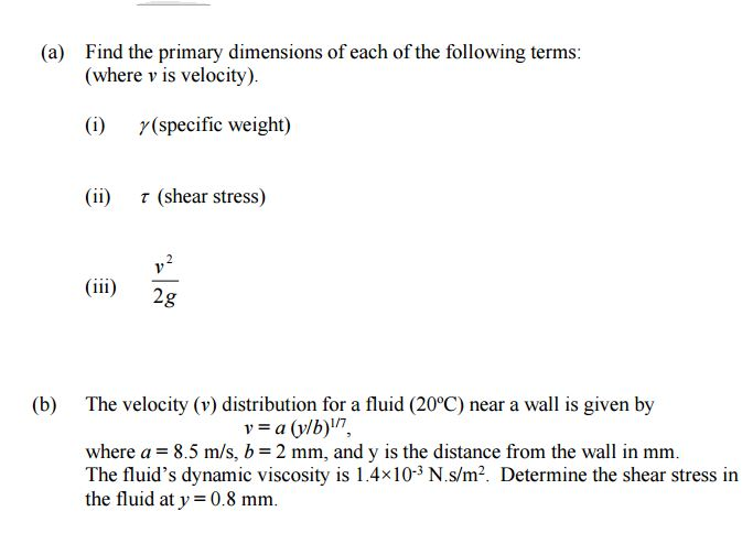 Solved (a) Find the primary dimensions of each of the | Chegg.com