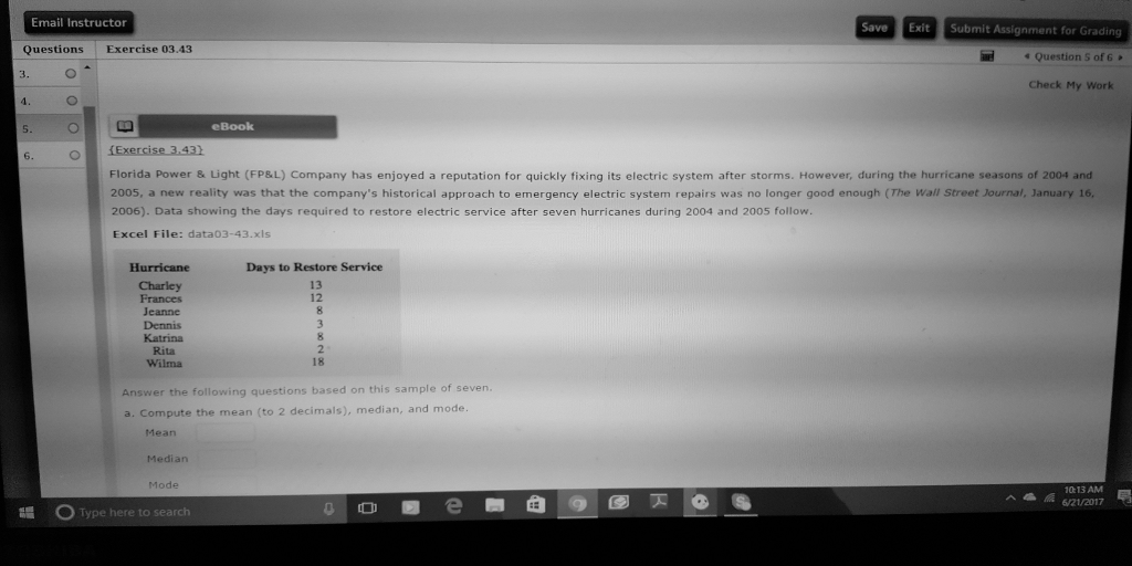 Solved Email Instructor Save Exit Submit Assignment For