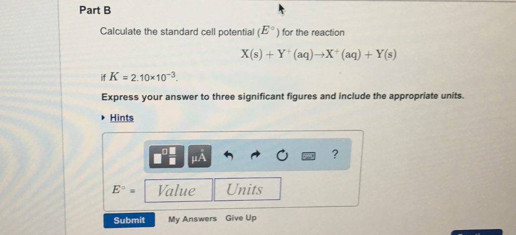 Solved The equilibrium constant. K, for a redox reaction is | Chegg.com