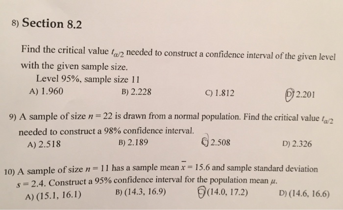 Solved Find the critical value t_alpha/2 needed to construct | Chegg.com