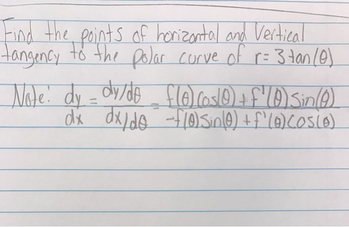 Solved Find the points of horizontal and vertical tangency | Chegg.com