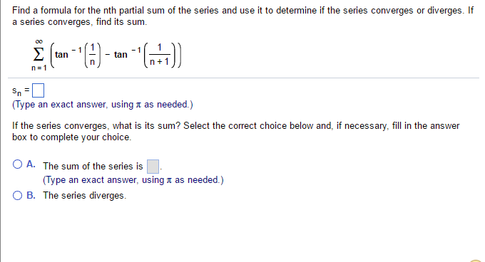 Solved Find A Formula For The Nth Partial Sum Of The Series 