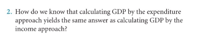 Solved How do we know that calculating GDP by the | Chegg.com