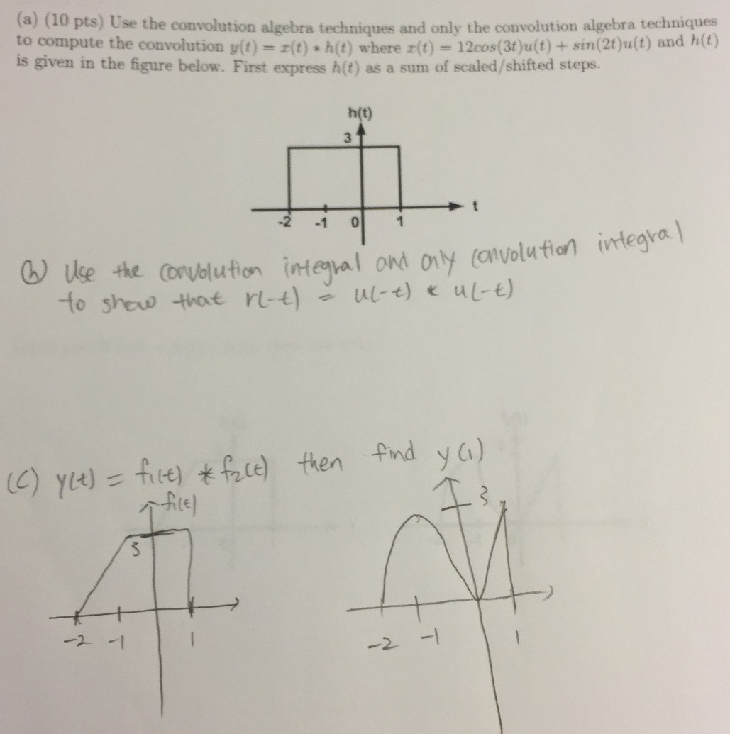 Solved A 10 Pts Use The Convolution Algebra Techniqu And 