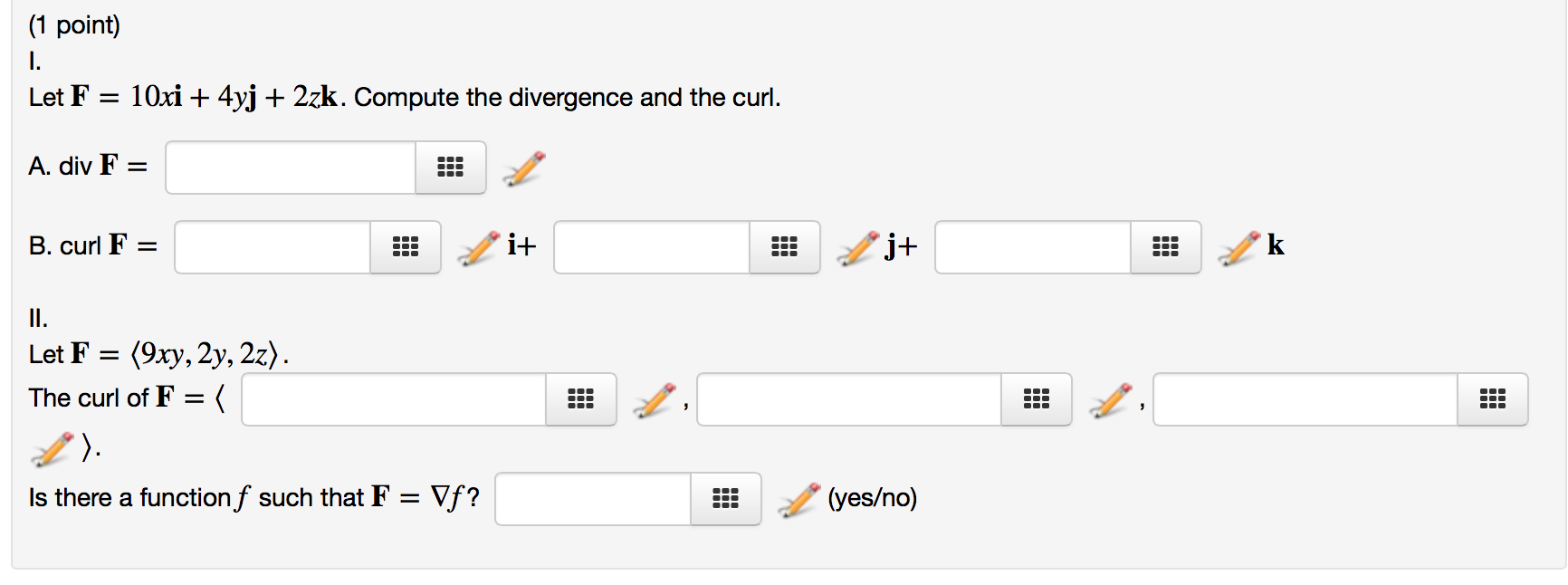 Solved Let F = 10xi + 4yj + 2zk. Compute the divergence and | Chegg.com