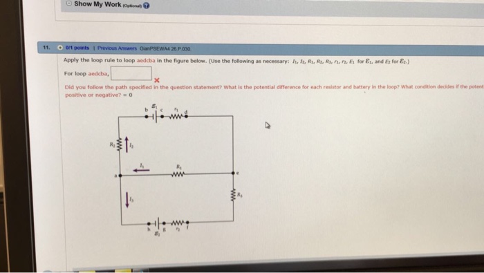 Solved Apply the loop rule to loop aedcba in the figure | Chegg.com