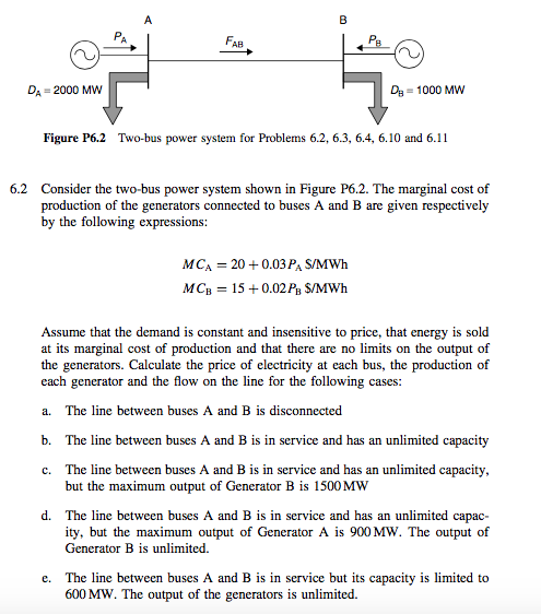 Solved Consider the two bus power system shown in Figure | Chegg.com