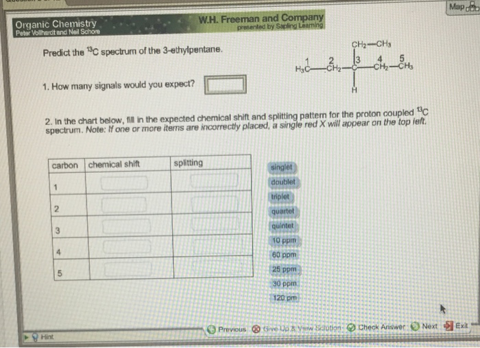 Solved predict the 13c spectrum of the 3-ethylpentane. haw | Chegg.com