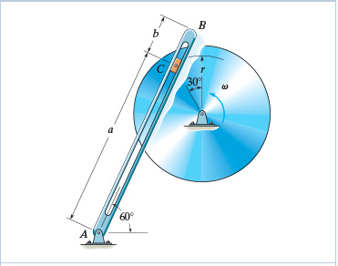 Solved The slider block C is fixed to the disk that has a | Chegg.com