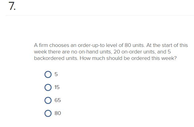 Solved A firm chooses an order-up-to level of 80 units. At | Chegg.com