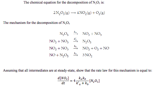The chemical equation for the decomposition of N2O, | Chegg.com