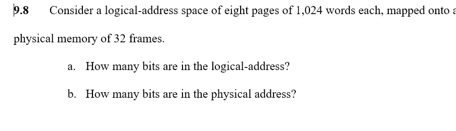 Solved Consider a logical-address space of eight pages of 1, | Chegg.com