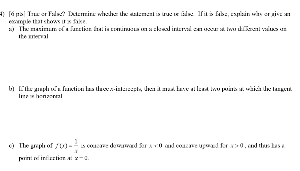 Solved True or False? Determine whether the statement is | Chegg.com
