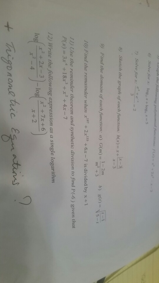 Solved e for x: logx+log s Sketch the graph of each | Chegg.com