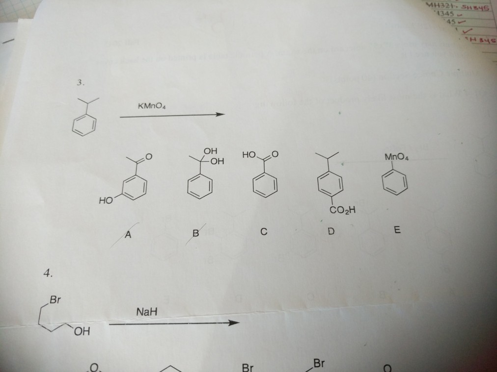 Solved 414321-5464 1345 45 3 KMnO4 OH MnO OH HO HO CO2H 4. | Chegg.com