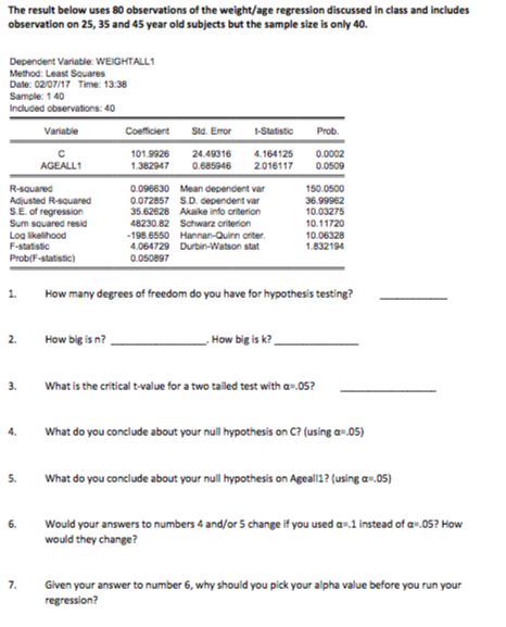 Solved The result below uses 80 observations of the | Chegg.com