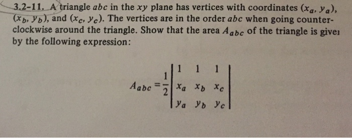 Solved A triangle abc in the xy plane has vertices with | Chegg.com