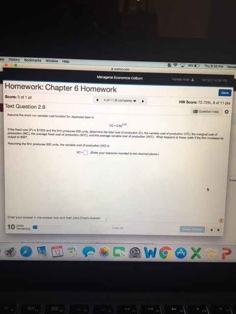 Solved History Bookmarks Window Help 毛令栄36%D Tu 626 PM Hanse | Chegg.com