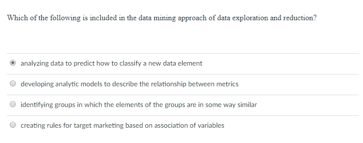 Which of the following is included in the data mining | Chegg.com