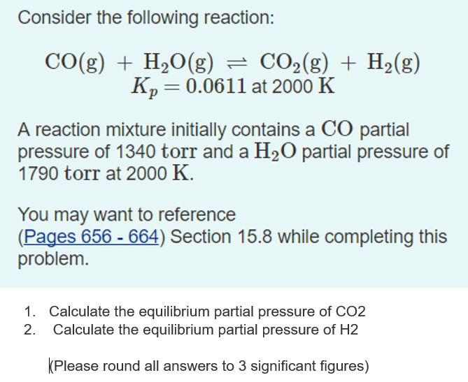 Solved Consider The Following Reaction CO g H2O g Chegg solved-consider-the-following-reaction-co-g-h2o-g-chegg
