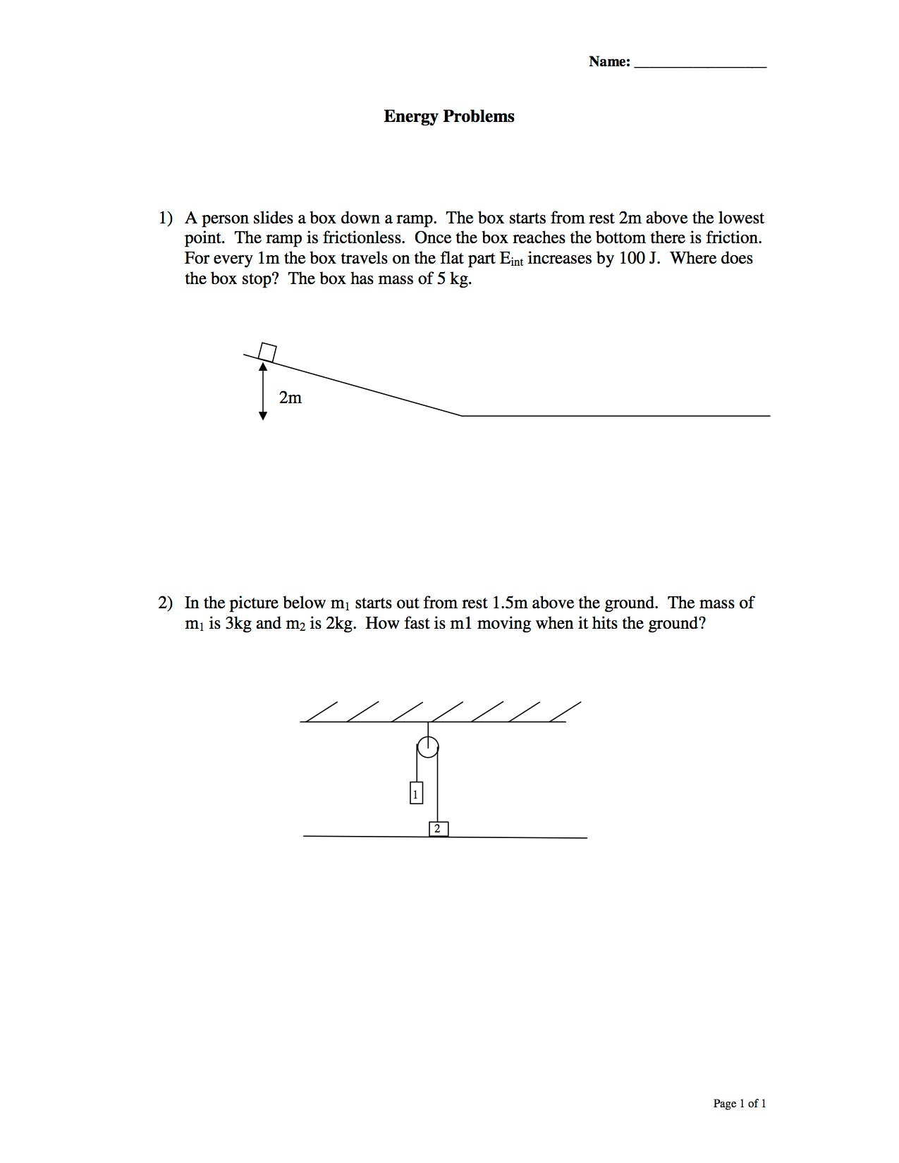 Solved A person slides a box down a ramp. The box starts | Chegg.com