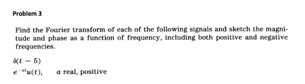 Solved Find the Fourier transform of each of the following | Chegg.com