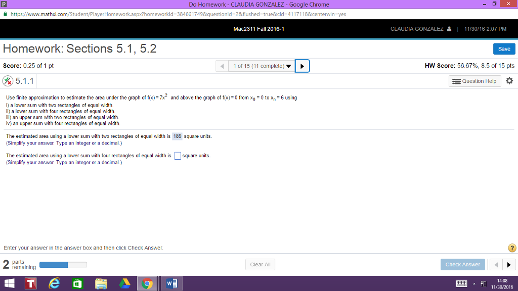 Solved Do Homework CLAUDIA GONZALEZ Google Chrome | Chegg.com