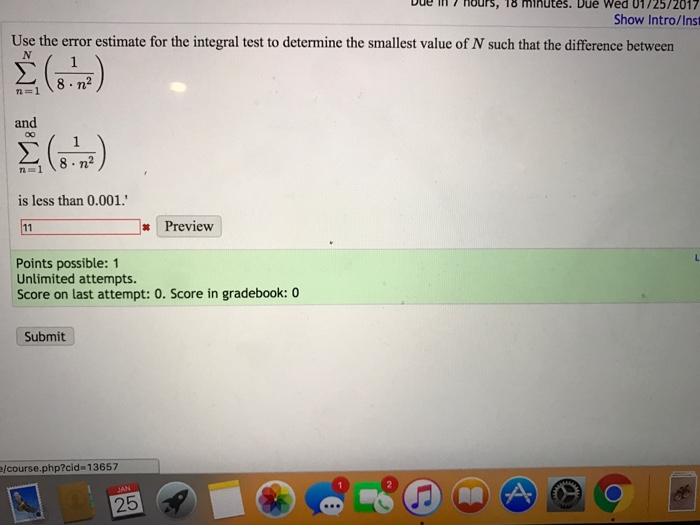 Solved Use the error estimate for the integral test to | Chegg.com