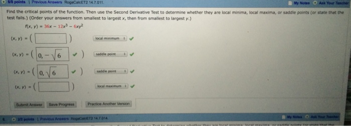 Solved Find the critical points of the function. Then use | Chegg.com Solved Find the critical points of the function. Then use | Chegg.com