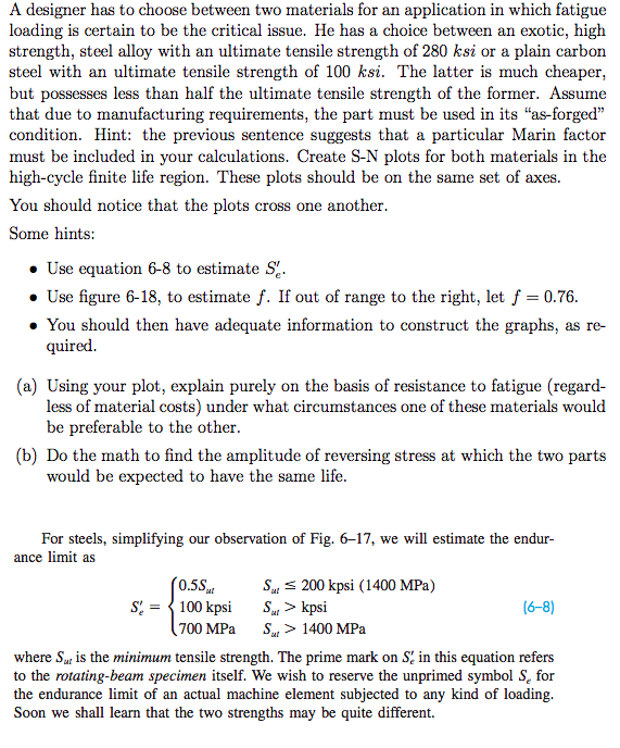 Solved Figure 6-18 s 0.9 Fatigue strength fraction, of Sr at | Chegg.com