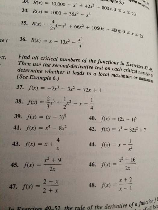 Solved Find all critical numbers of the functions in | Chegg.com