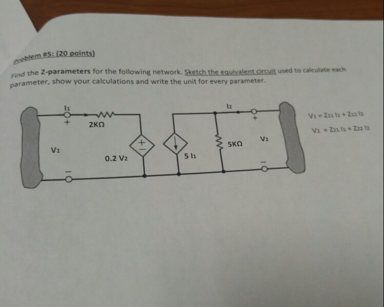 Solved oblem #5: (20 points) eind the Z-parameters for the | Chegg.com