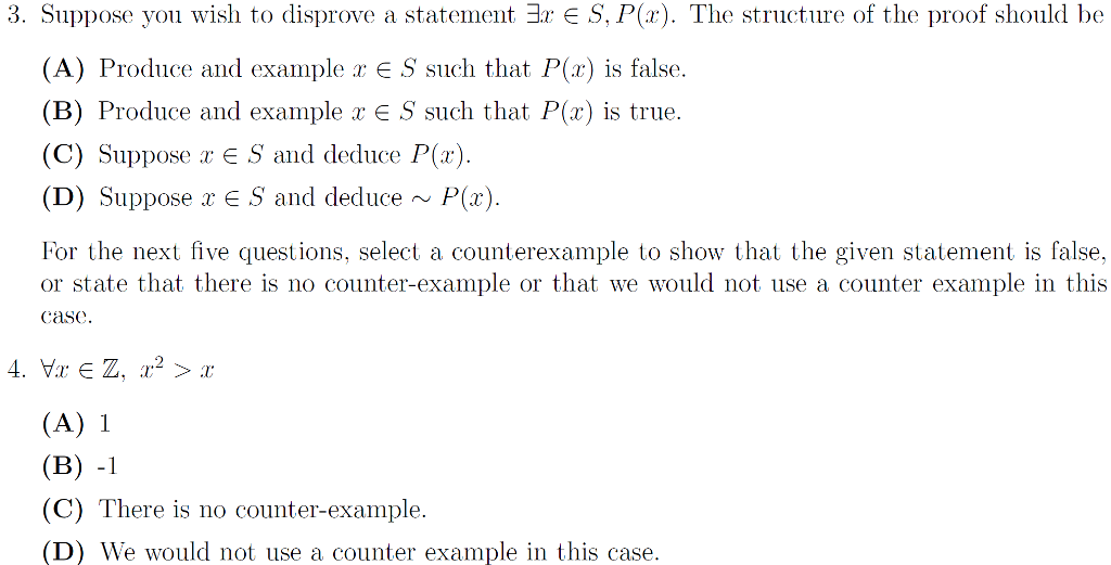Solved 3. Suppose you wish to disprove a statement FrE S, | Chegg.com