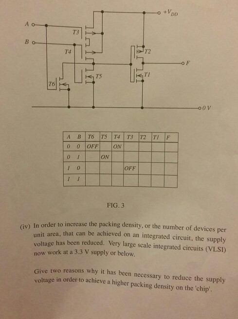 Solved (ii) FIGURE 3 shows a logic gate built from MOSFETS. | Chegg.com
