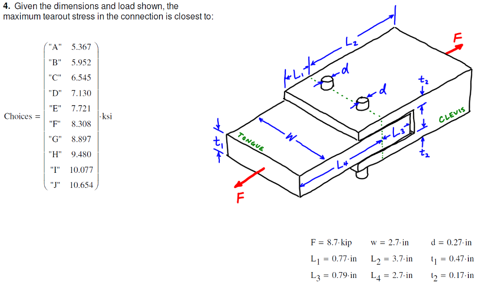 Solved 4. Given the dimensions and load shown, the maximum | Chegg.com