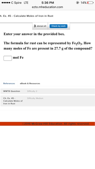 Solved The formula for rust can he represented by Fe_2O_3. | Chegg.com