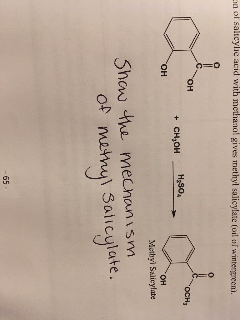 Salicylic Acid And Methanol Mechanism Overcoming Organic Chemistry: