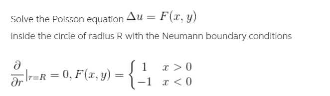 Solved Solve the Poisson equation Au Far, y) inside the | Chegg.com