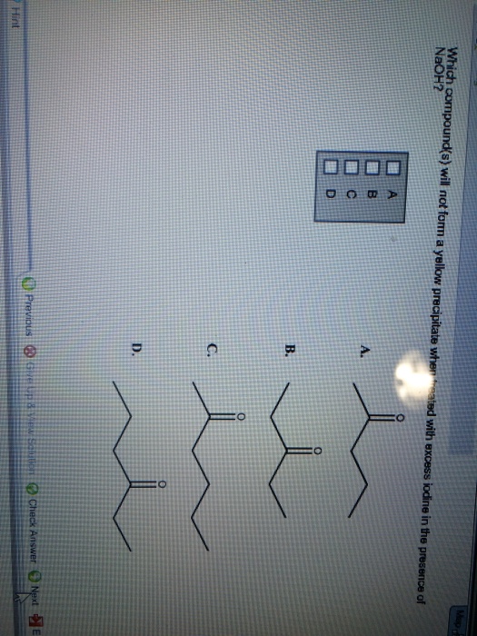 Solved Which compound(s) will not form a yellow precipitate | Chegg.com