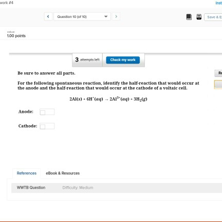 Solved work 4 Question 10 of 100 .00 points 3 attempts left | Chegg.com