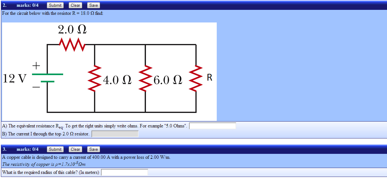 Solved For the circuit below with the resistor R = 18.0 Ohm | Chegg.com