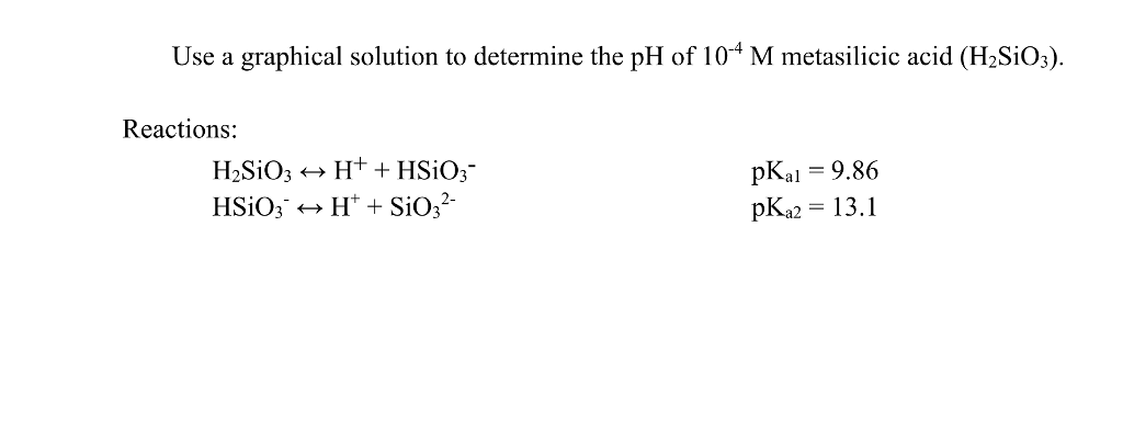 Solved Use a graphical solution to determine the pH of 10^-4 | Chegg.com