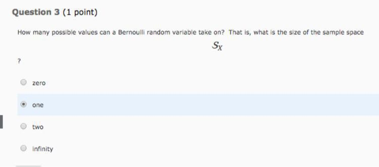 Solved How many possible values can a Bernoulli random | Chegg.com