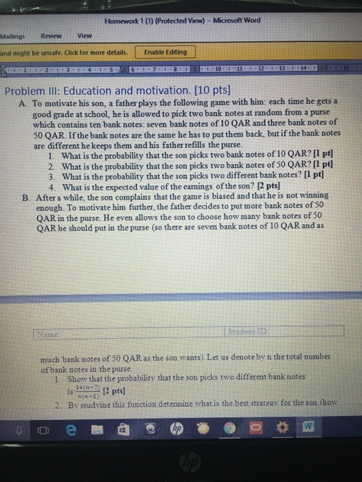 Solved Homework 1 1 Protected View Microsoft Word