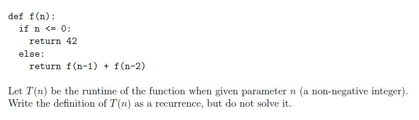 Solved def f (n): If n