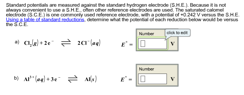 Solved Standard potentials are measured against the standard | Chegg.com