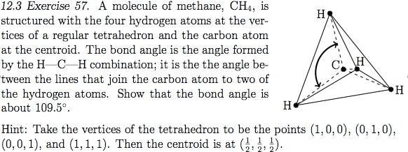 Solved 12.3 Exercise 57. A molecule of methane, CH4, is | Chegg.com