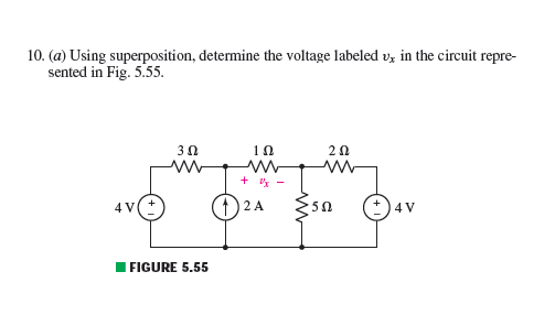 Solved Using superposition, determine the voltage labeled vx | Chegg.com