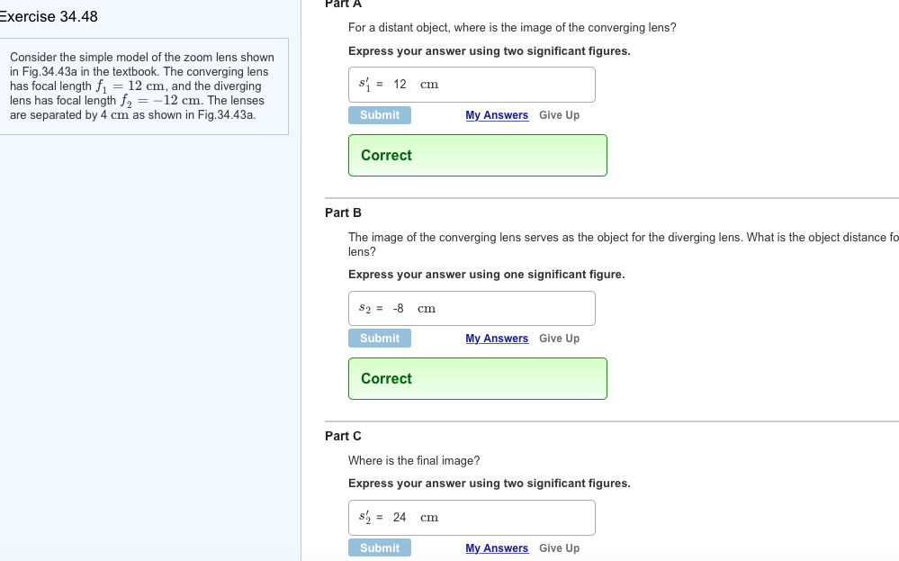 Solved A Part Exercise 34.48 For a distant object, where is | Chegg.com