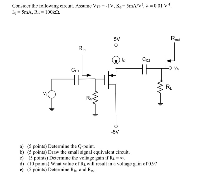 Solved Consider the following circuit. Assume V_TP = -1V, | Chegg.com